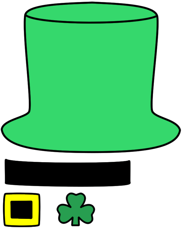 Printable Outline Leprechaun Hat Template Printable Word Searches
