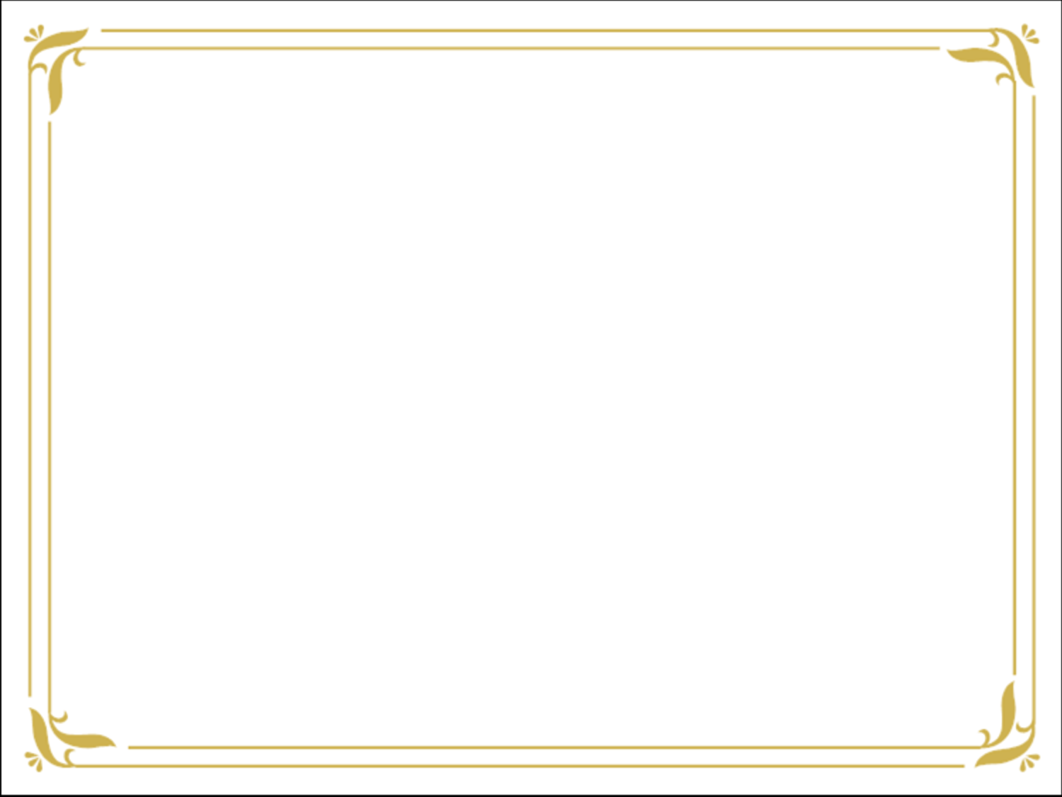 Free Powerpoint Template Simple Gold Certificate Border Ppt Slide