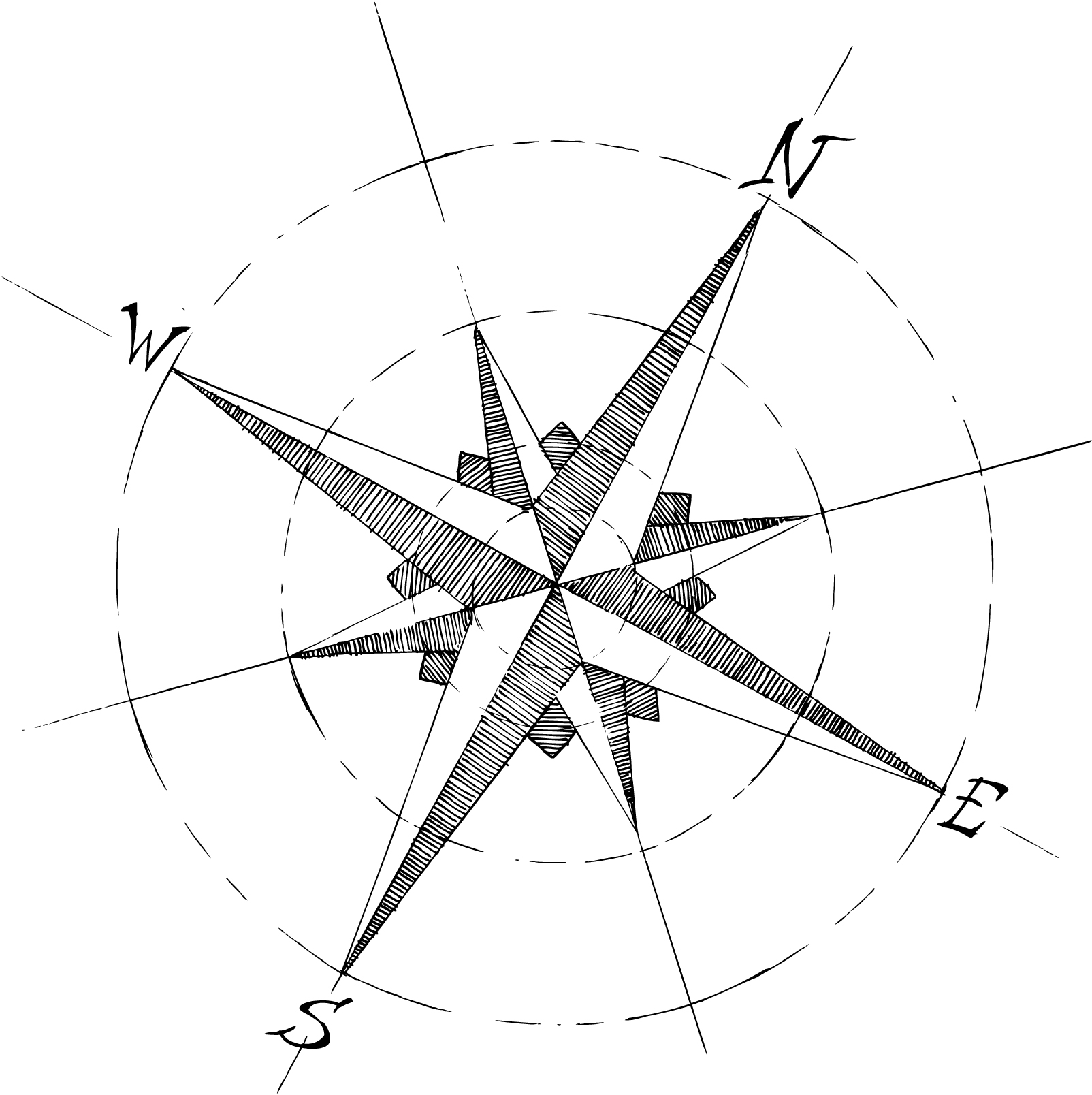 How To Draw A Compass Rose Cliparts co