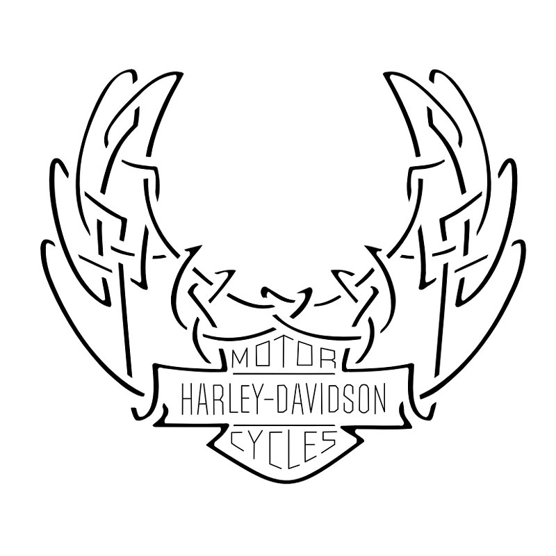 Template Harley Davidson Logo Outline