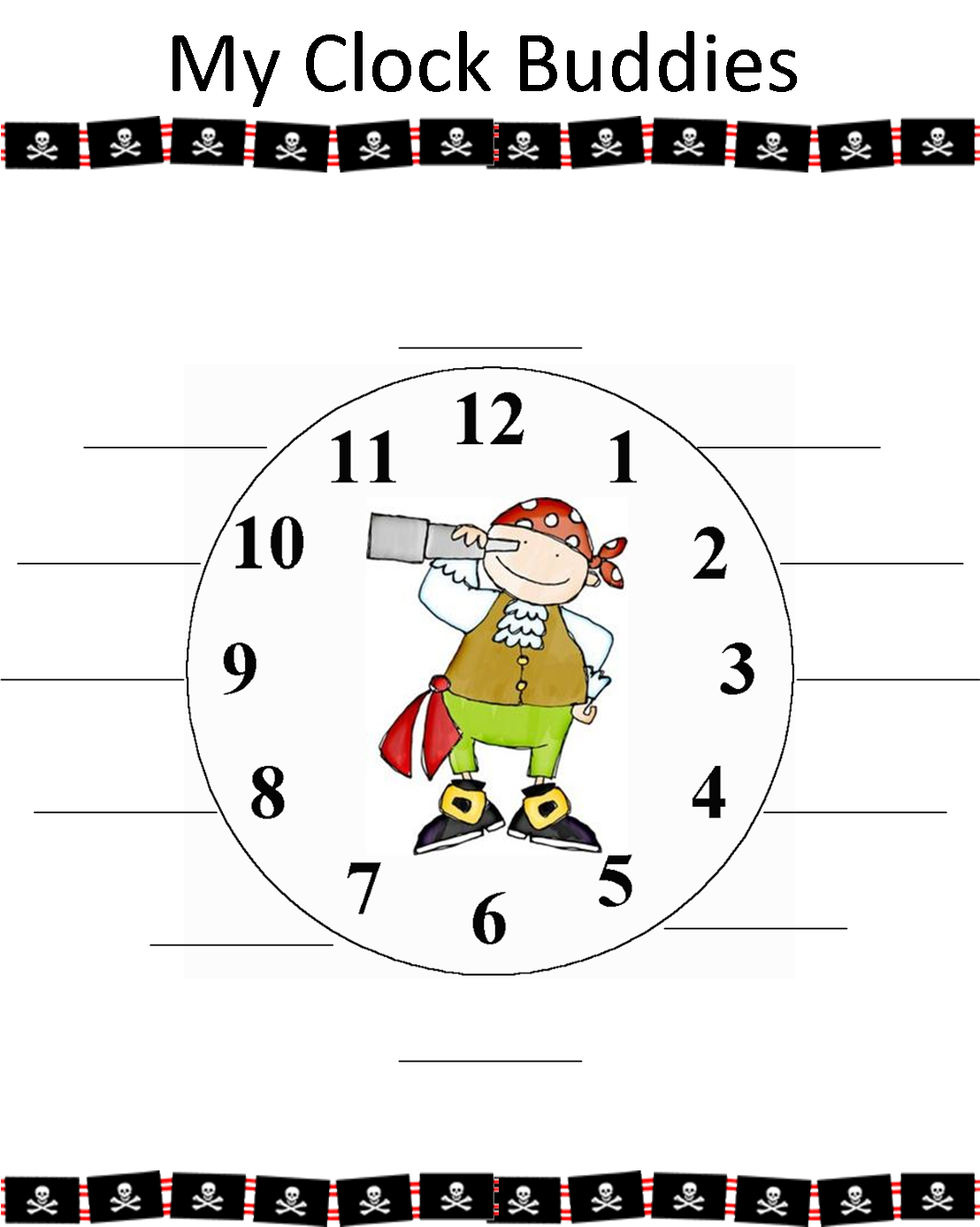 Free Clock Buddies Template Printable Cliparts co