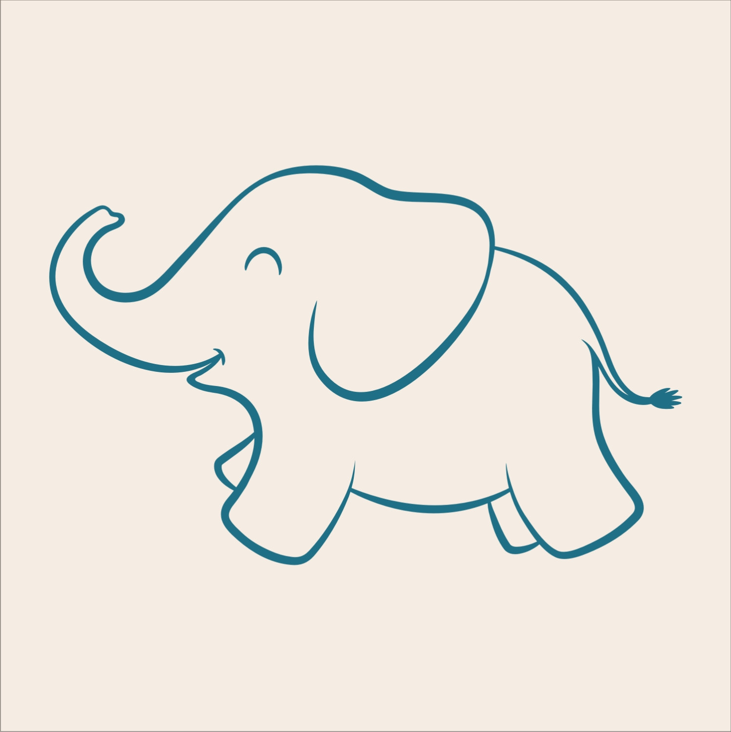 Printable Elephant Stencil