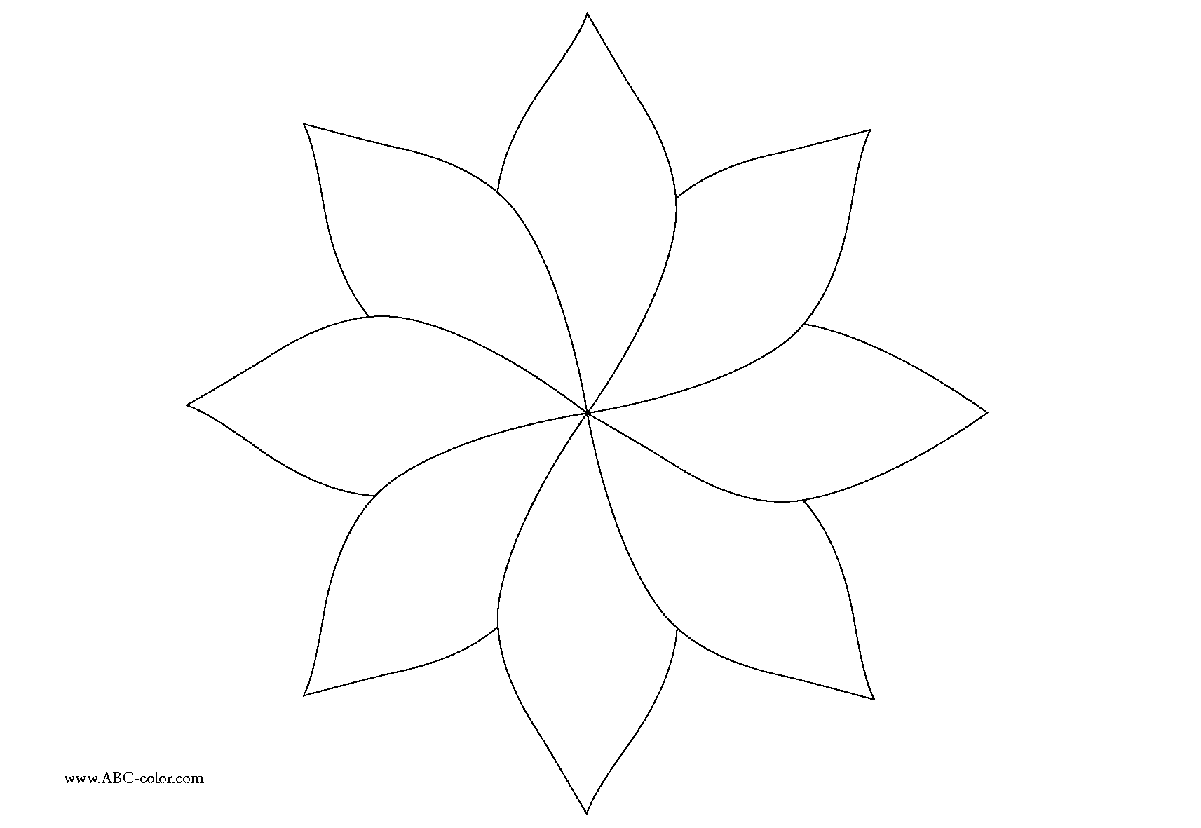 Eight Petal Flower Template Cliparts co