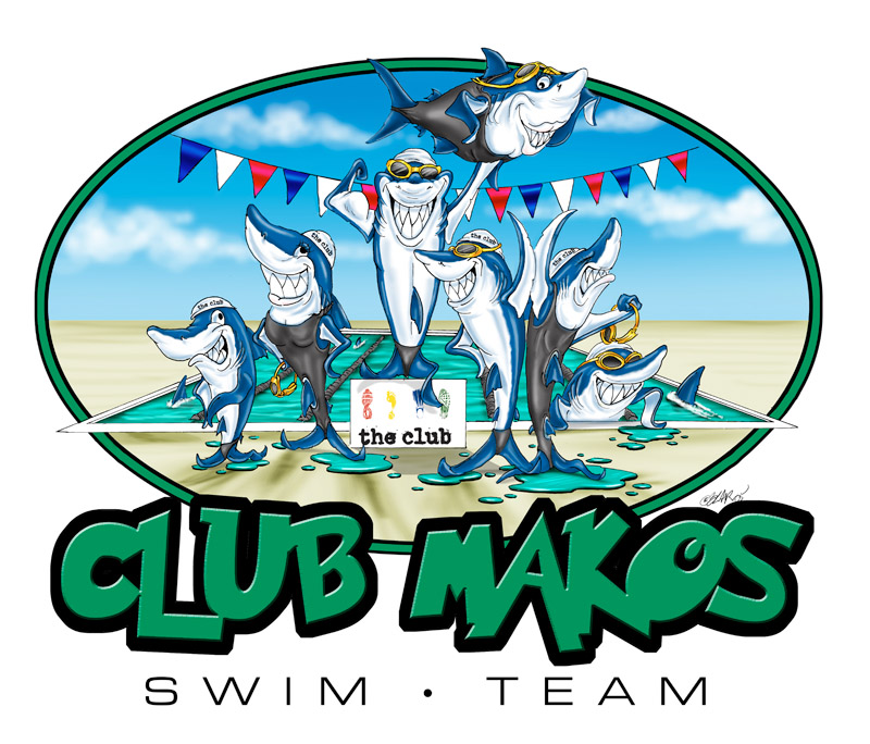 Club Makos Swim Team | Steve Blair Designs | Crescent-Studio - Cliparts.co