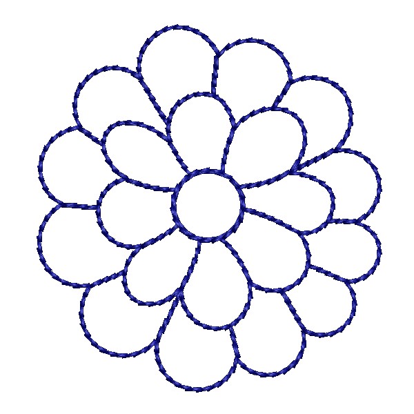 Black Stitches Outline 2x2 Flower Designs - EmbroideryShristi - Cliparts.co