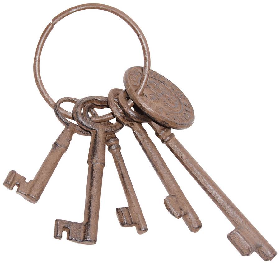 Cast Iron Skeleton Keys With Medallion Halloween Prop - Cliparts.co