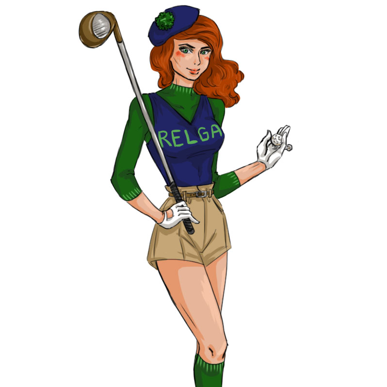 Lady Golfer Cartoon