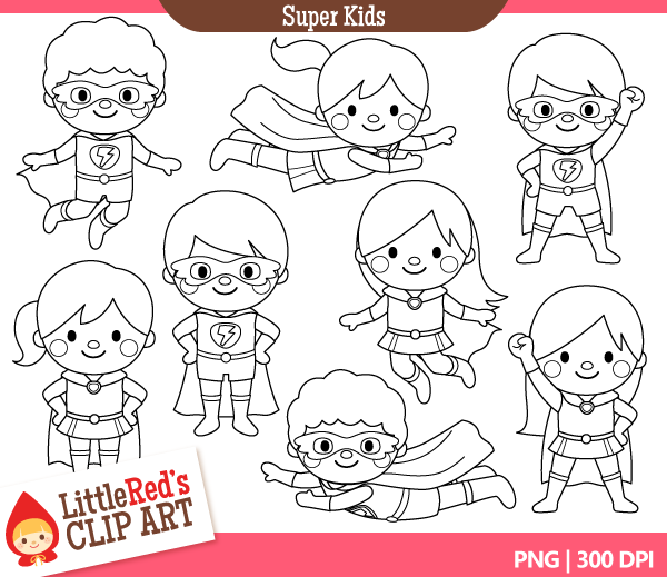 Superhero Kids Clip Art - Cliparts.co